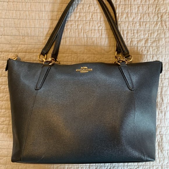 Coach | Bags | Coach Leather Tote Navy | Poshmark